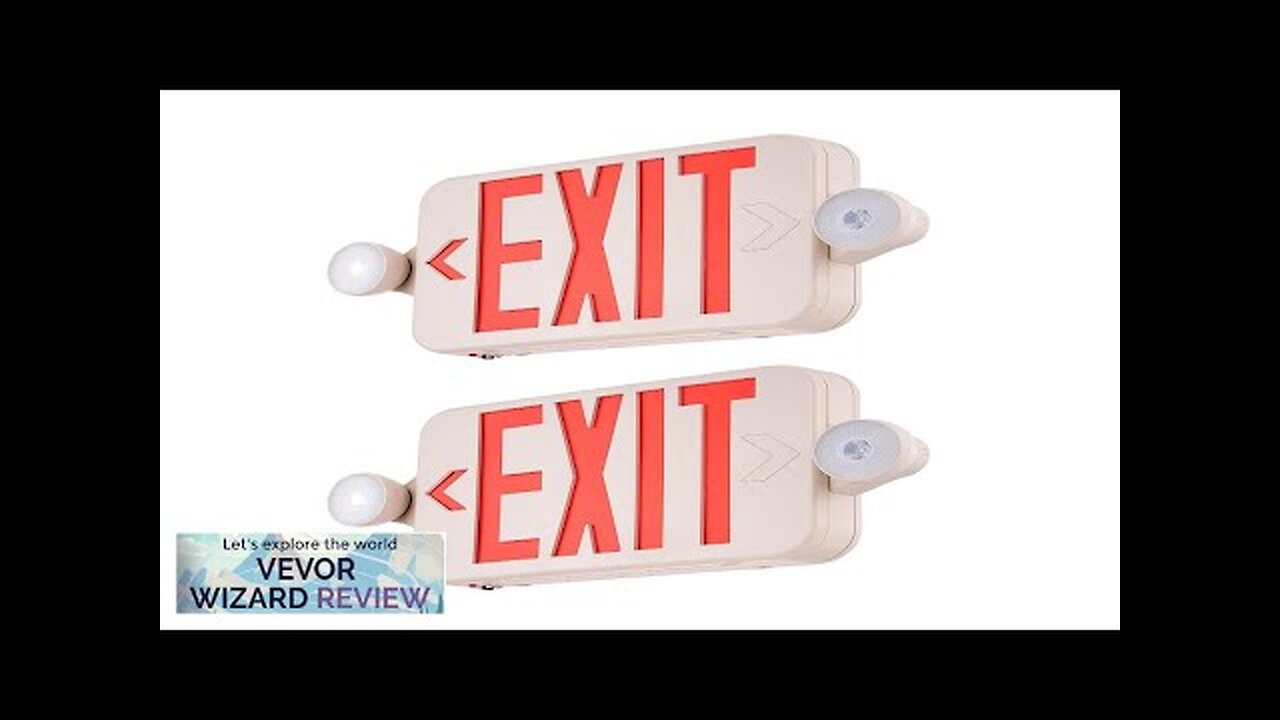 VEVOR LED Exit Sign with Emergency Lights Two LED Adjustable Heads ...