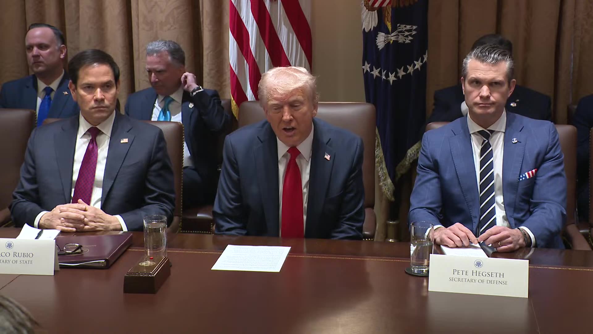 President Trump Hosts First Cabinet Meeting And Takes Reporter Qs ...