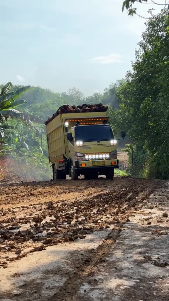 The truck driver was very steady on the sharp incline