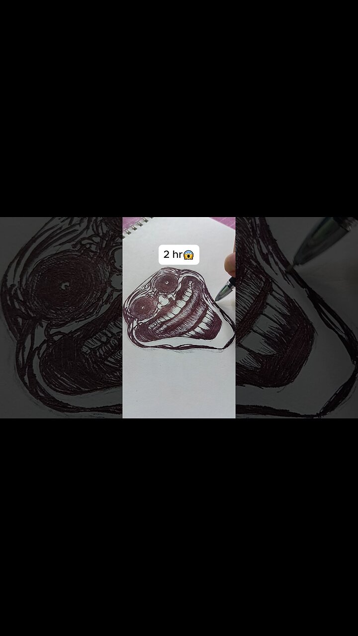 Troll face Drawing 5sec, 30 min and 2hours😱 #shorts #drawing
