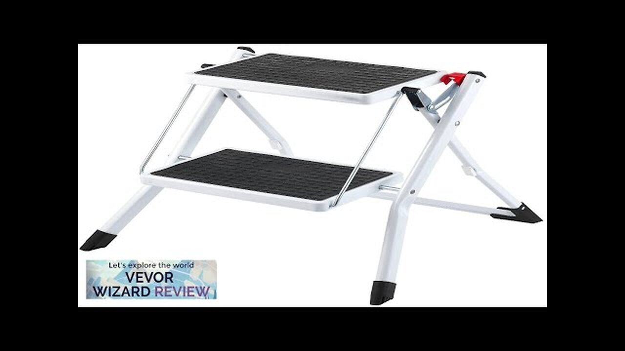 VEVOR Step Ladder 2-Step 330lbs Capacity Ergonomic Folding Steel Step ...