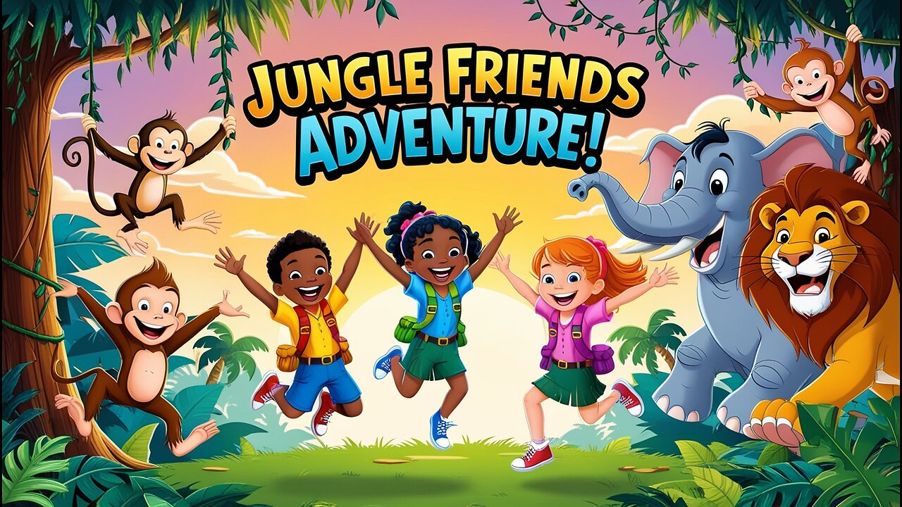 Jungle Friends Adventure \A fun and energetic song for kids about ...