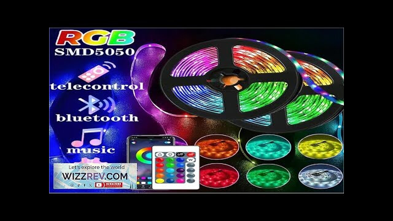RGB LED Strip Lights 5050 Bluetooth APP IR Remote Control Flexible Lamp ...