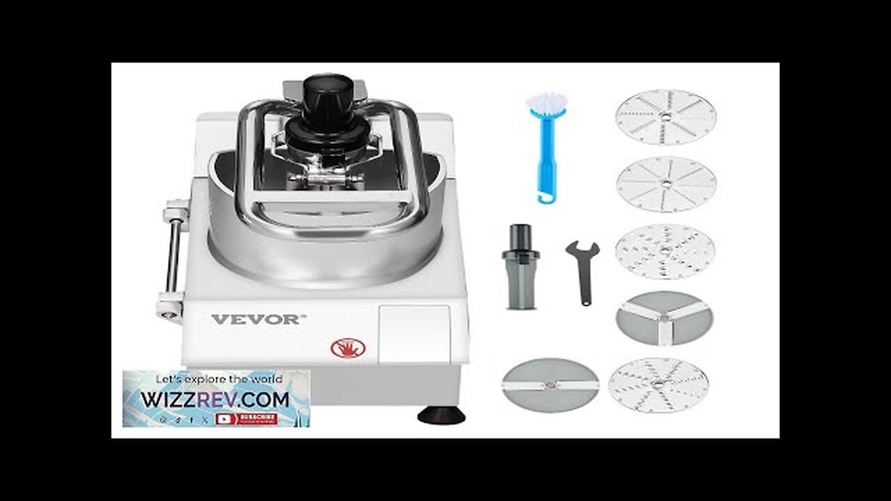 Food Processor Vegetable Chopper w/ 6 Blades Food-Grade Stainless Steel ...