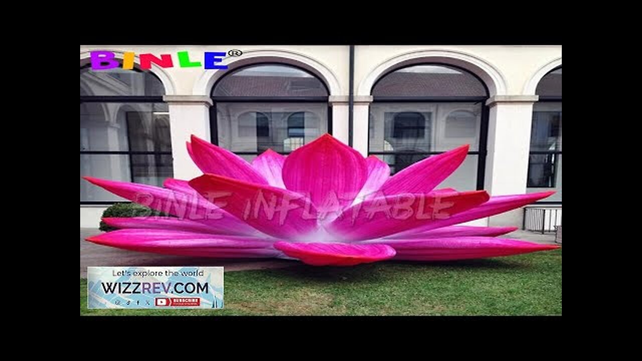 4m&6m outdoor giant pink inflatable lotus flower with LED lighting ...