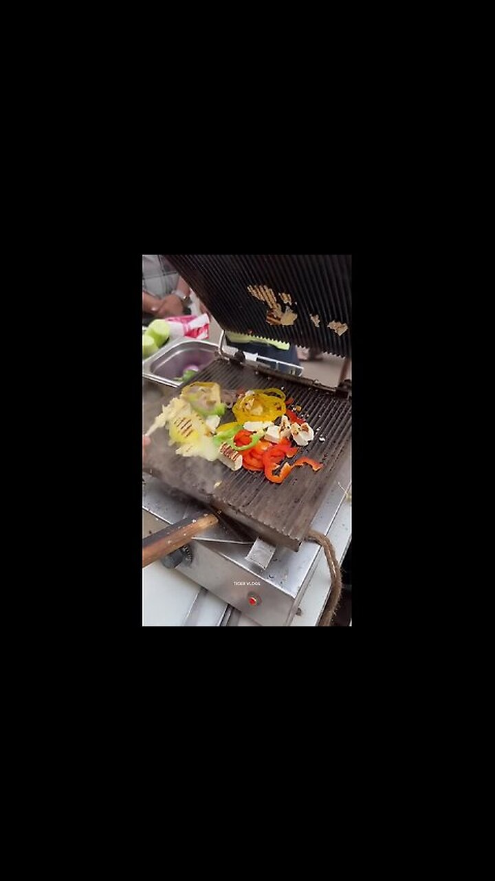 Potato Shimla Chilli Fry Cheese Grill Sandwich _ Indian Street Food _ # ...