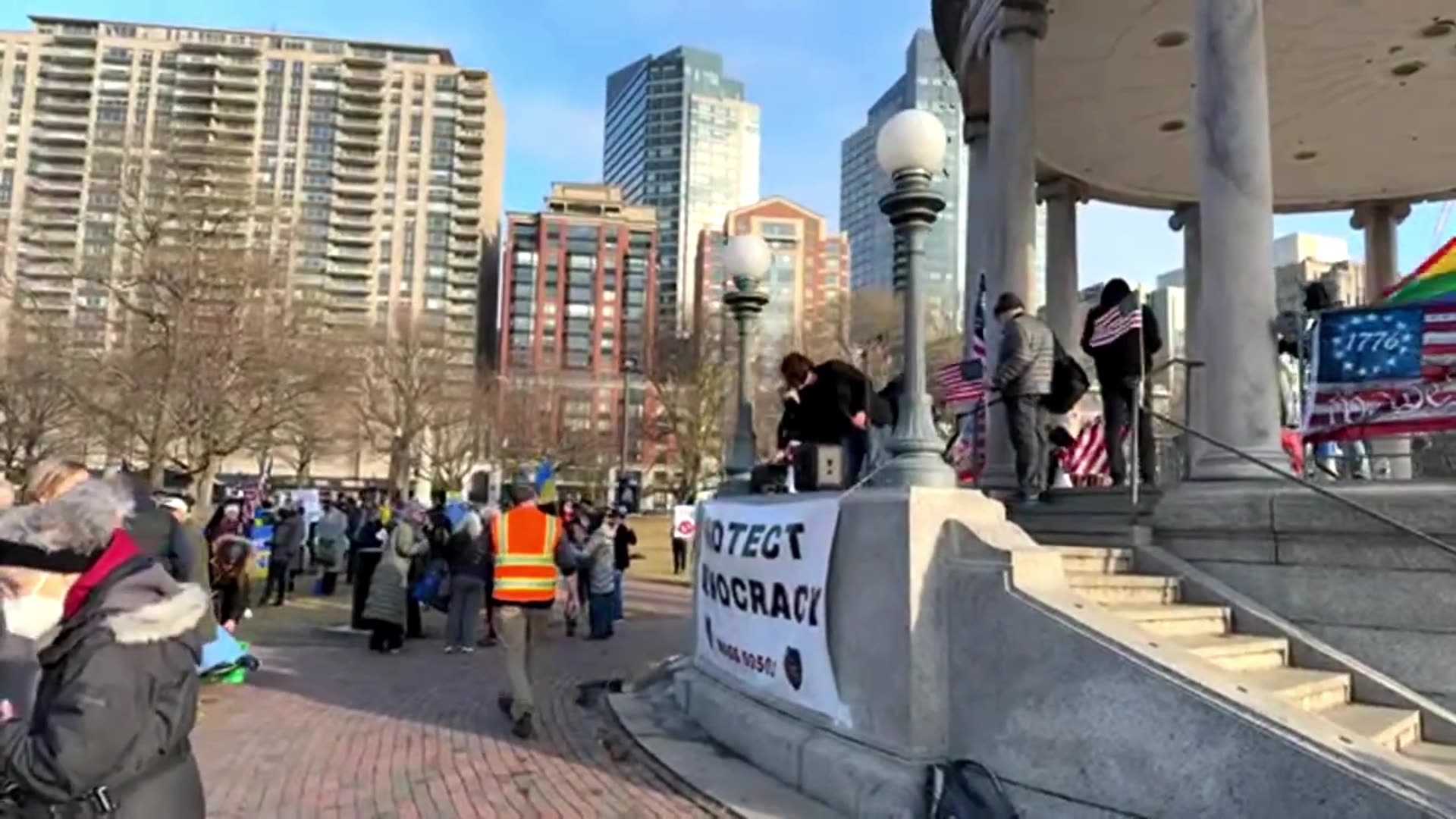 Boston 50501 Protest: Signs & Voices Before the Rally Begins