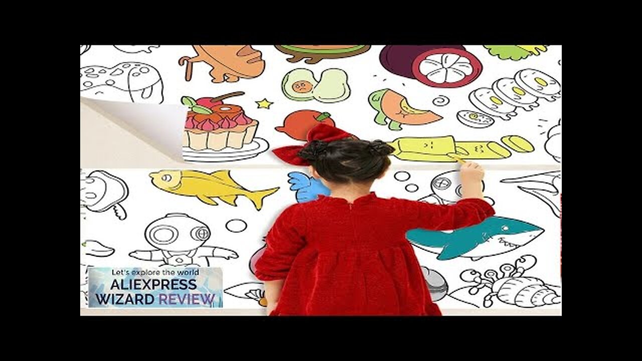 Children Drawing Roll DIY Sticky Color Filling Paper Coloring Paper ...