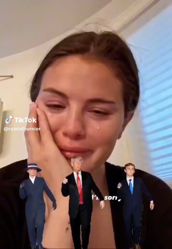Selena Gomez is crying..
