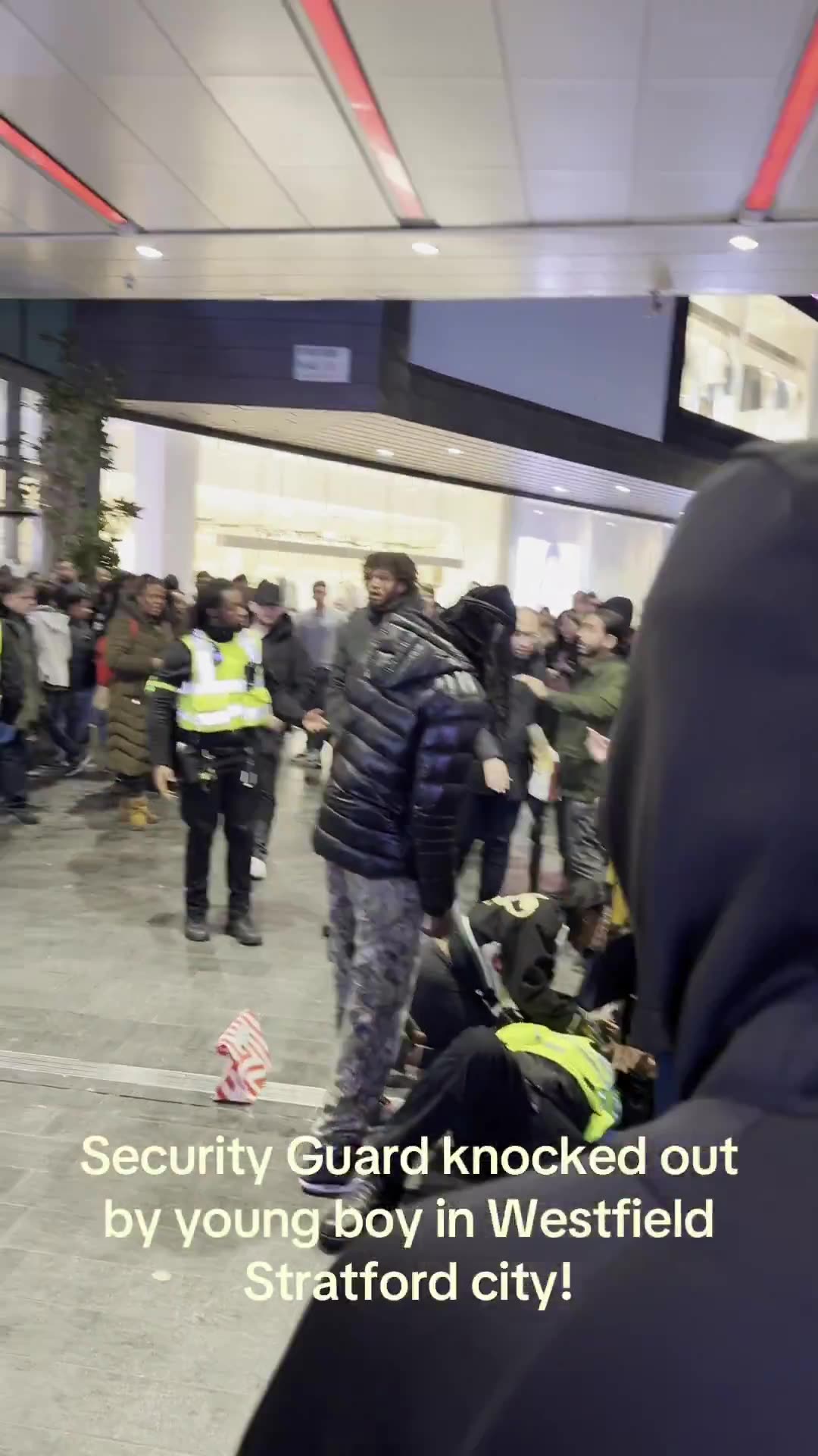 Security guard knocked out in Westfield shopping center Stratford London