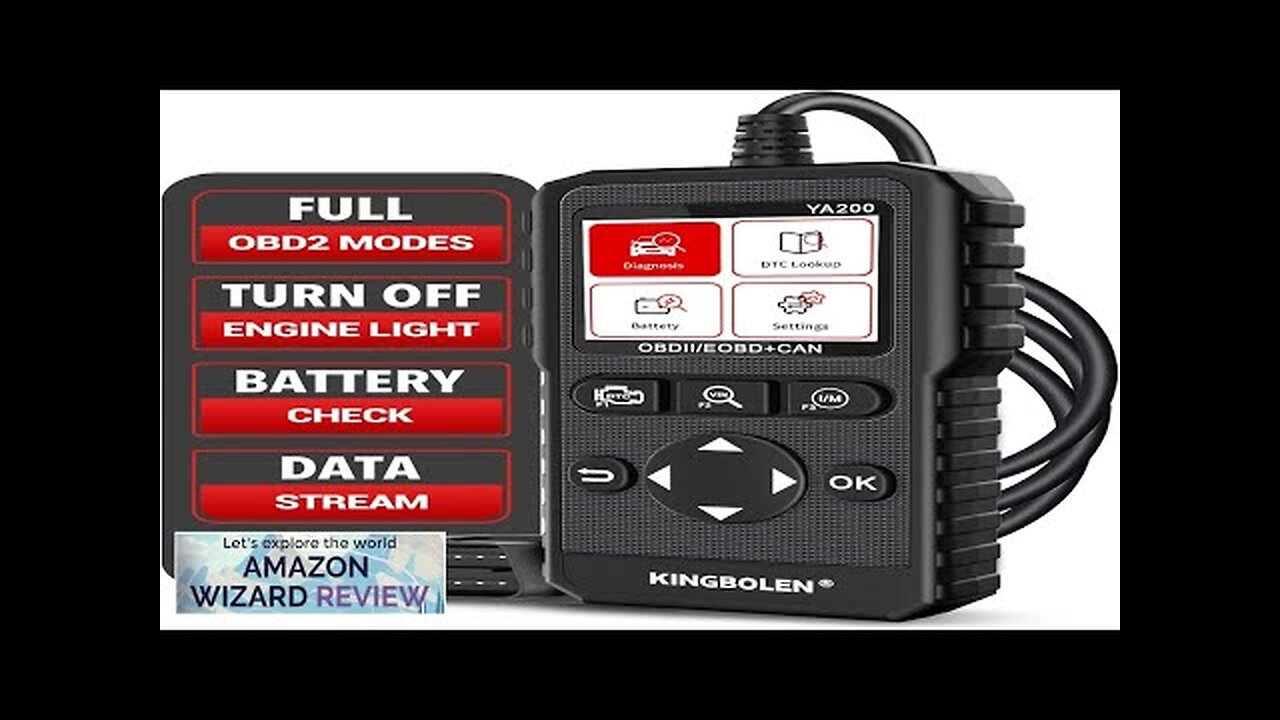KINGBOLEN YA200 OBD2 Scanner Car OBD2 Code Reader Check Engine Light ...
