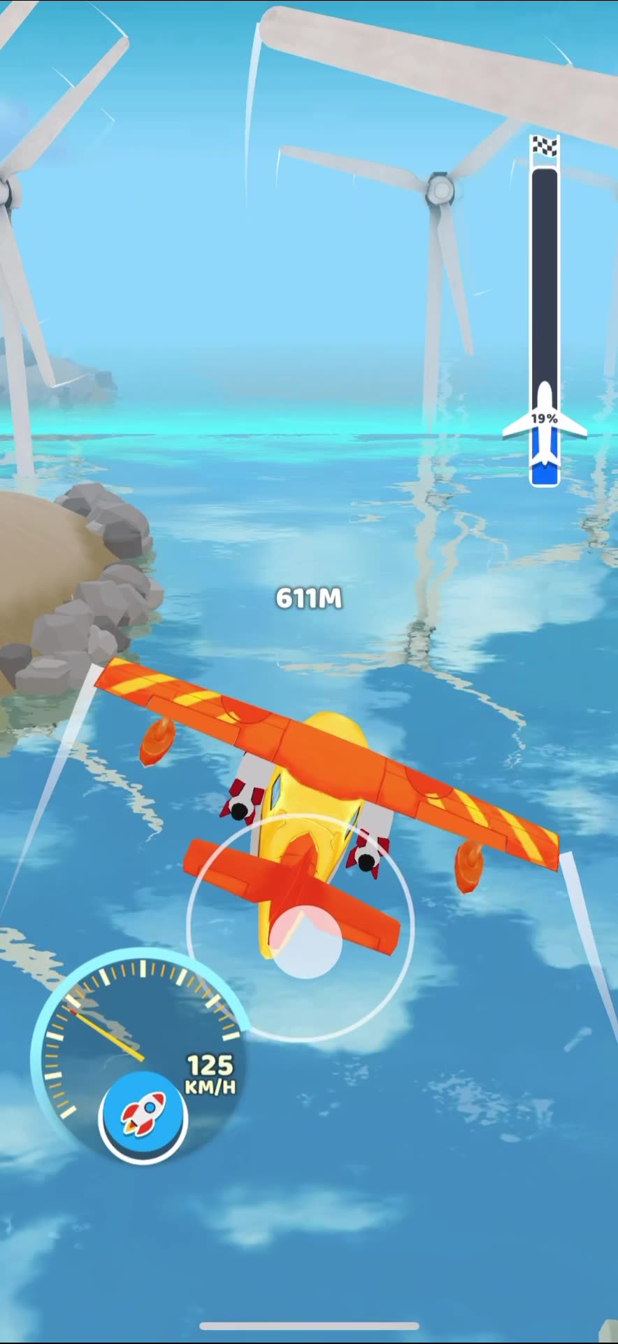 Plane Evolution: Flying over water 934 Meters