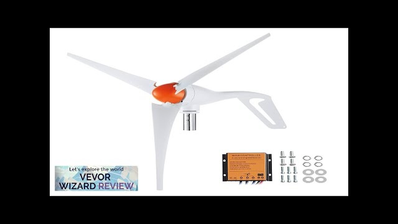 VEVOR 500W Wind Turbine Generator 12V Wind Turbine Kit 3-Blade Wind ...