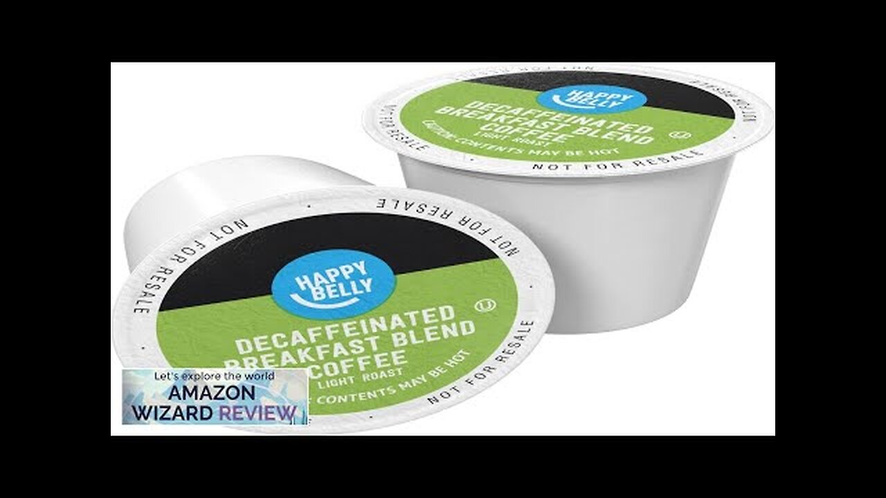 Amazon Brand Happy Belly Decaf Light Roast Coffee Pods Breakfast Blend ...