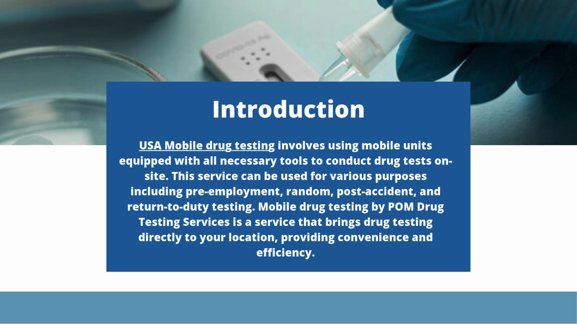 USA Mobile Drug Testing: Ensuring Safety and Compliance in the Workplace