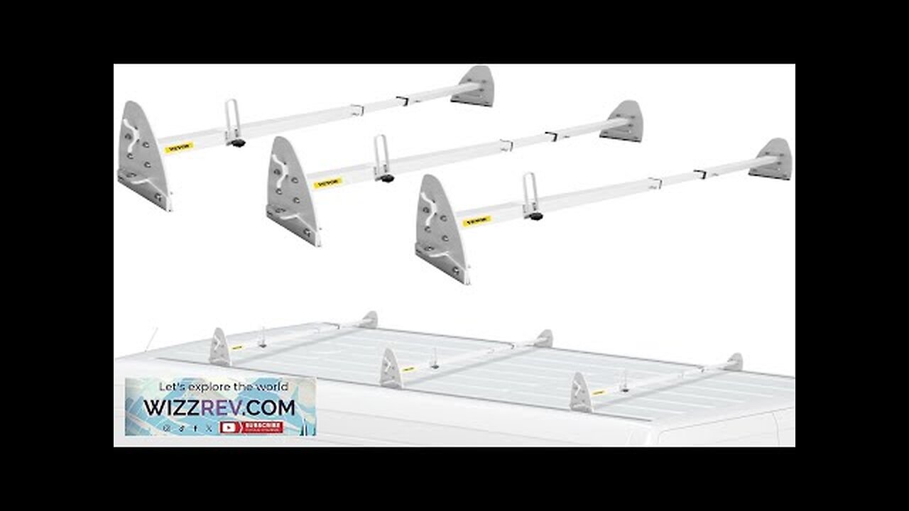 VEVOR Van Roof Ladder Rack 3 Bars 661 LBS Capacity 52"-64" Adjustable ...