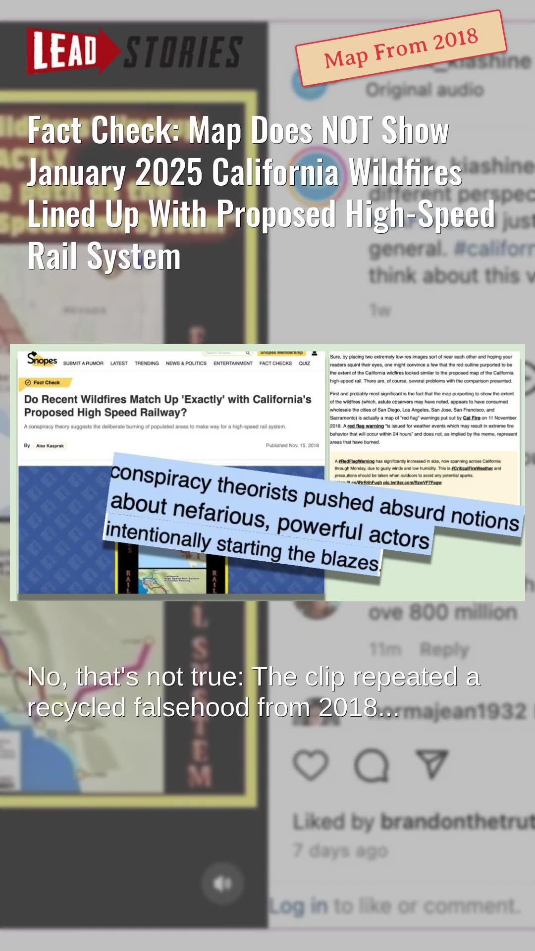 Fact Check: Map Does NOT Show California Wildfires Lined Up With Proposed High-Speed Rail System