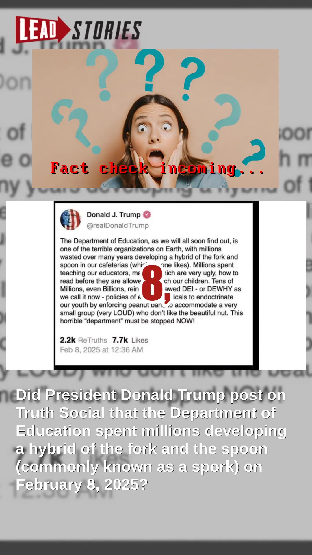 Fact Check: President Trump Did NOT Post About Education Department Developing Fork & Spoon Hybrid