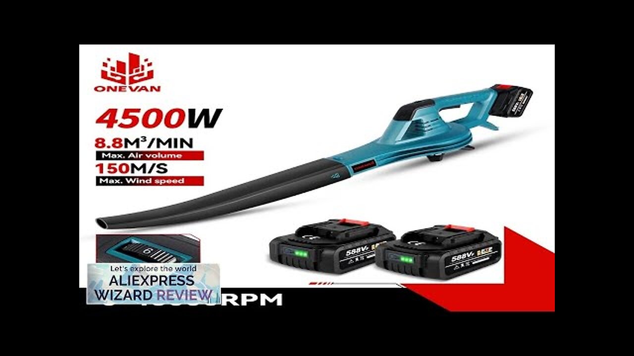 ONEVAN 4500W Electric Blower 46000rpm Cordless Efficient Leaf Dust ...