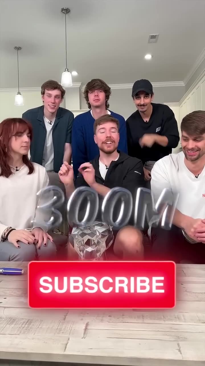 MrBeast unboxing his Dream Play Button 300 million