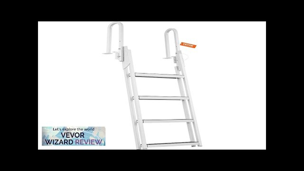 VEVOR Dock Ladder Flip Up 4 Steps 350lbs Load Capacity Aluminum Pontoon ...