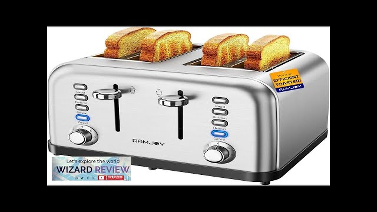 Toaster 4 Slice Dual Independent Controls Extra Wide Slot Toasters for ...