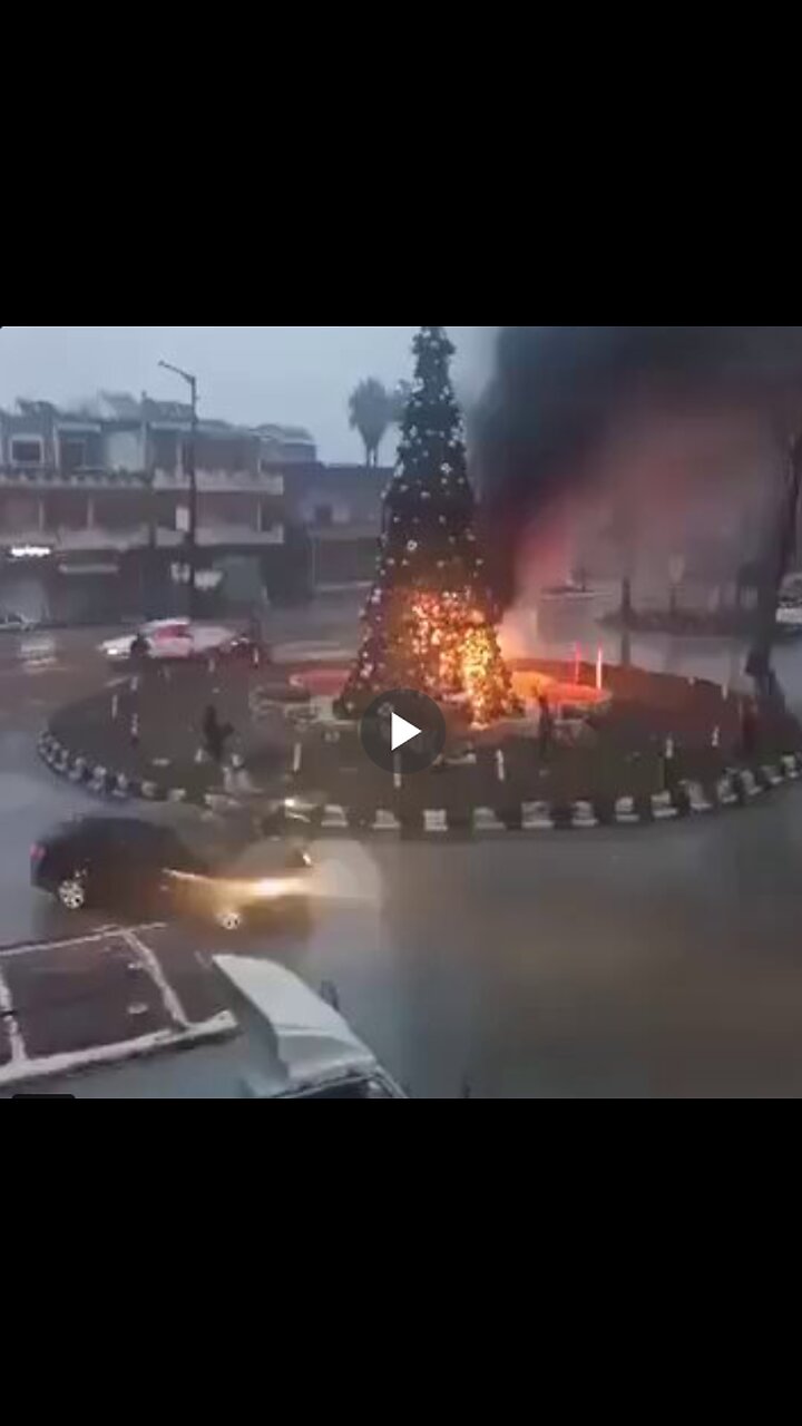 A Christmas tree in the central Syrian town of Suqaylabiyah was burned ...