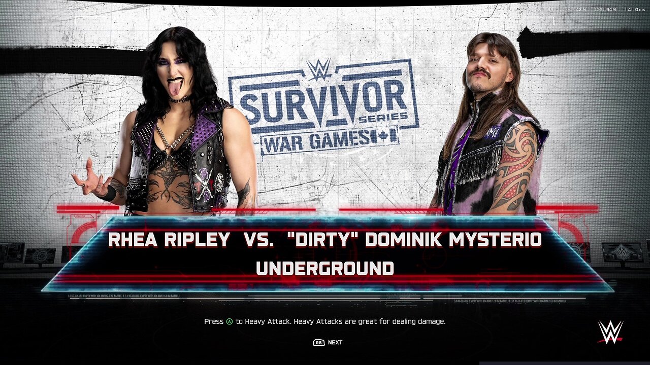 WWE 2k25 UndergroundMatch Rhea Ripley vs Dominik Mysterio
