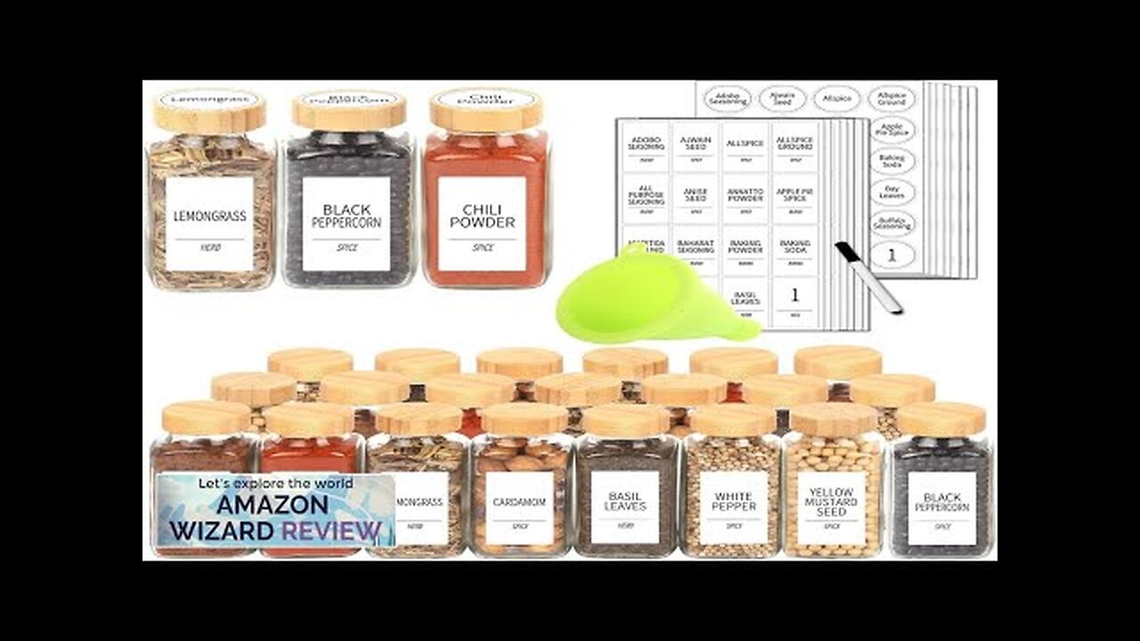 SWOMMOLY 24 Pcs Glass Spice Jars with Labels 8 oz Spice Jars Review