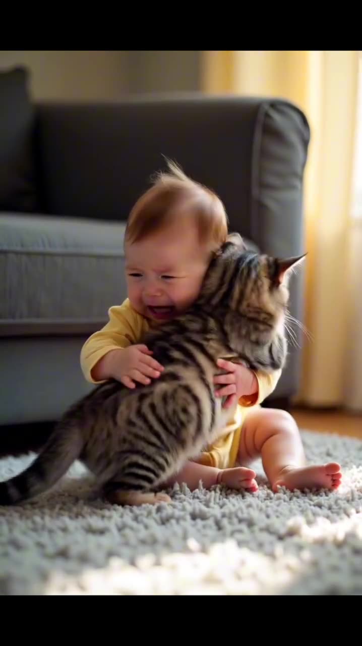 Cat Grooming a Human Baby | The Sweet Bond Between Cats and Babies🔥🔥