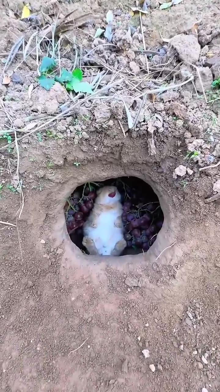 Rabbit eating greaps