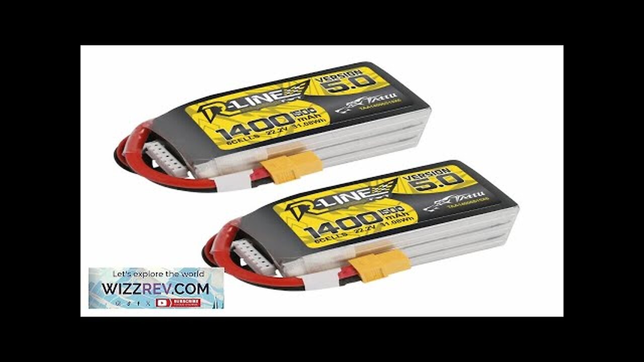 TATTU R-Line Version 5.0 22.2V 1400mAh 150C 6S LiPo Battery XT60 Plug ...