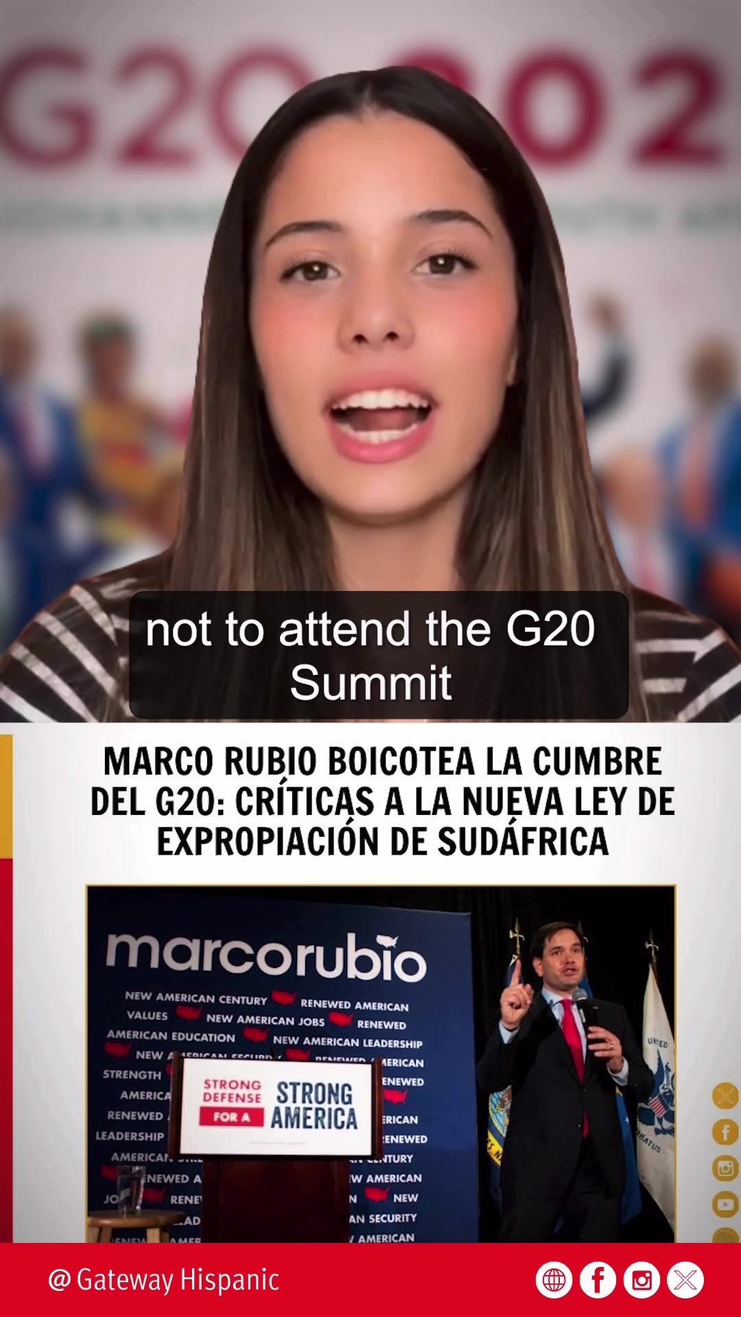 Marco Rubio NO asistirá a la Cumbre del G20