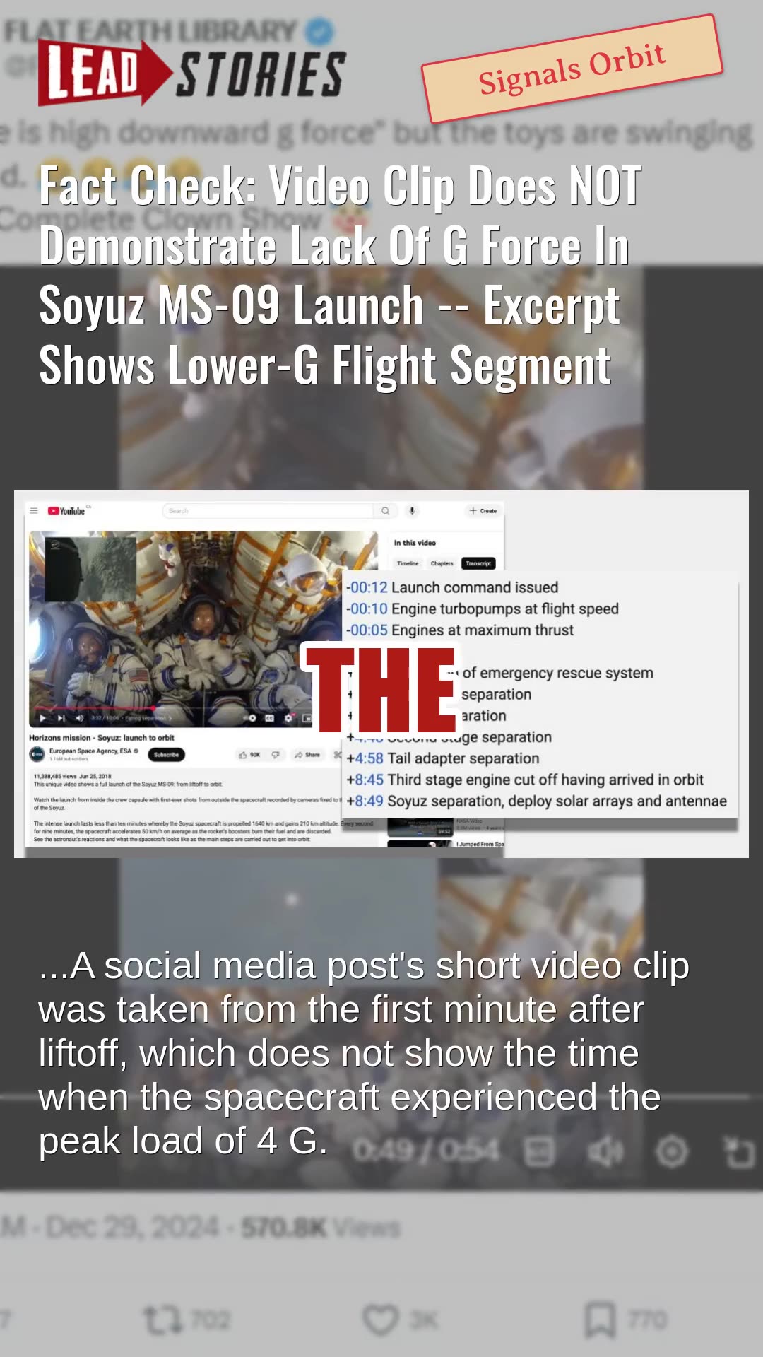Fact Check: Video Does NOT Demonstrate Lack Of G Force In Soyuz Launch ...