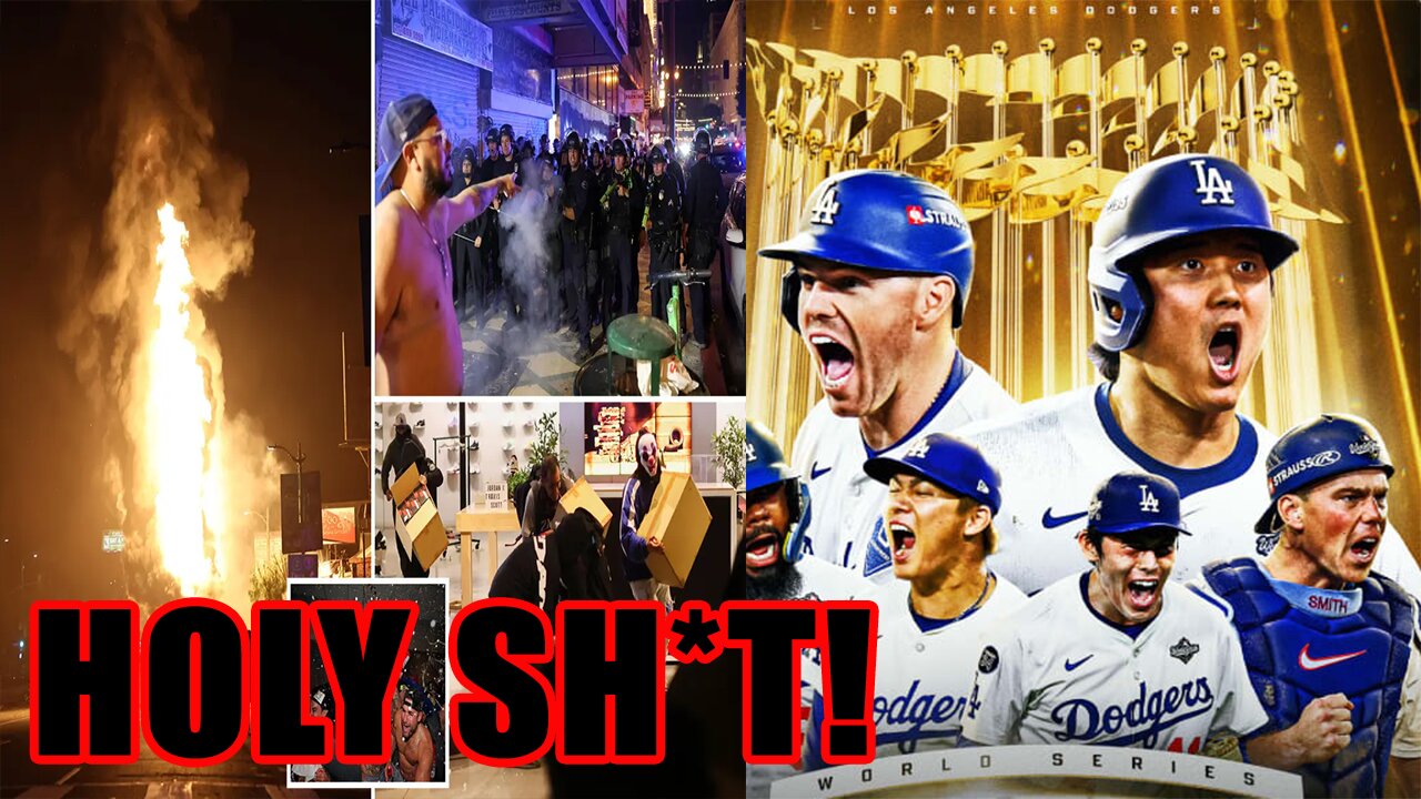 Dodgers fans VIOLENTLY ATTACK Police in LA after the Dodgers win Back ...