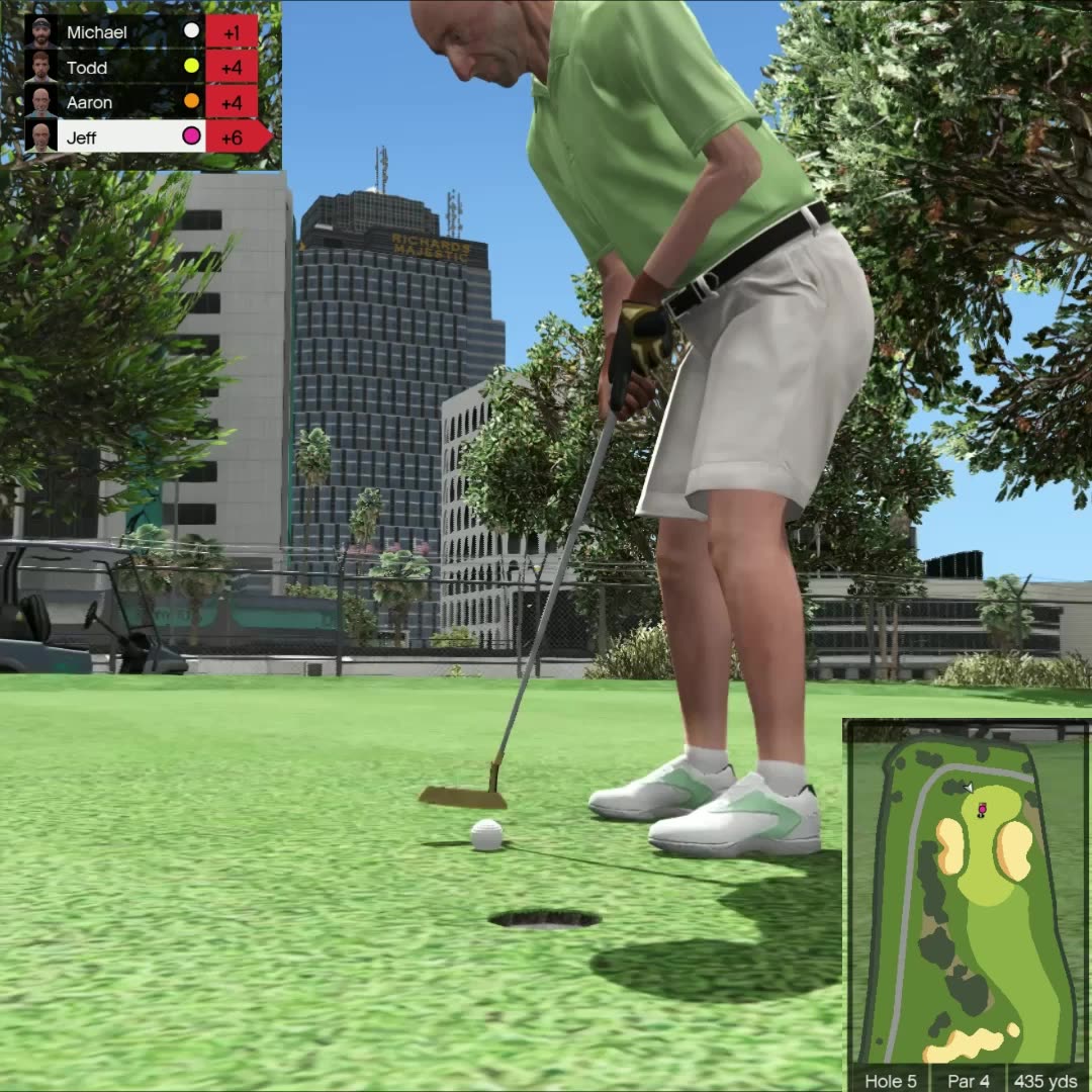 Golf Match : Michael Todd Aaron and Jeff Playing Golf Match in GTA 5