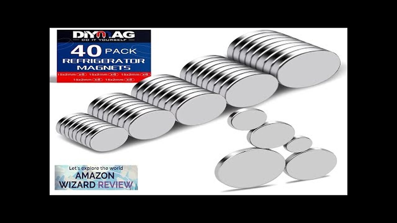 DIYMAG Small Magnets 40 Pack Tiny Rare Earth Magnets 5 Different Size ...