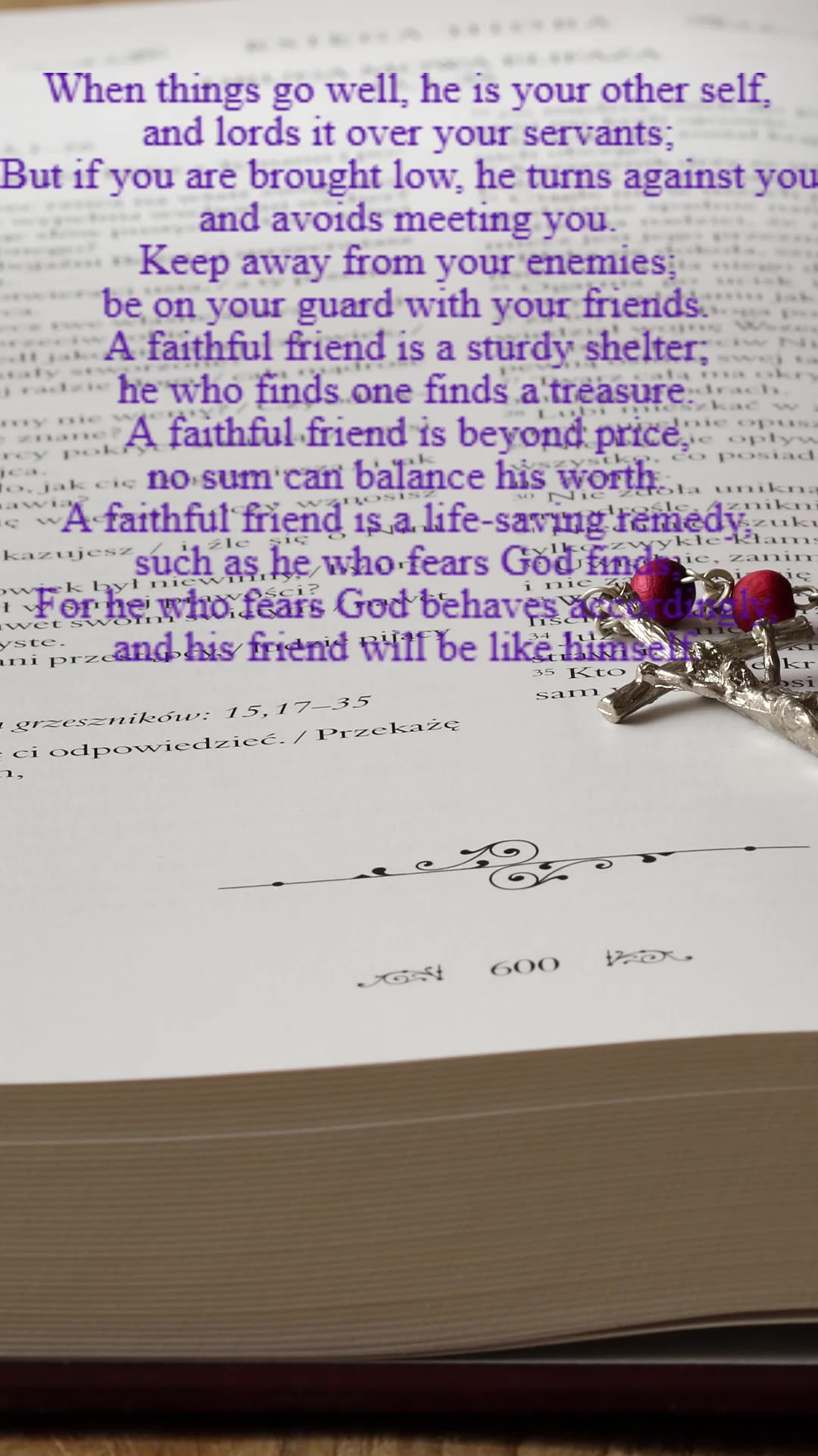 A reading from the book of Sirach, 6:5-17