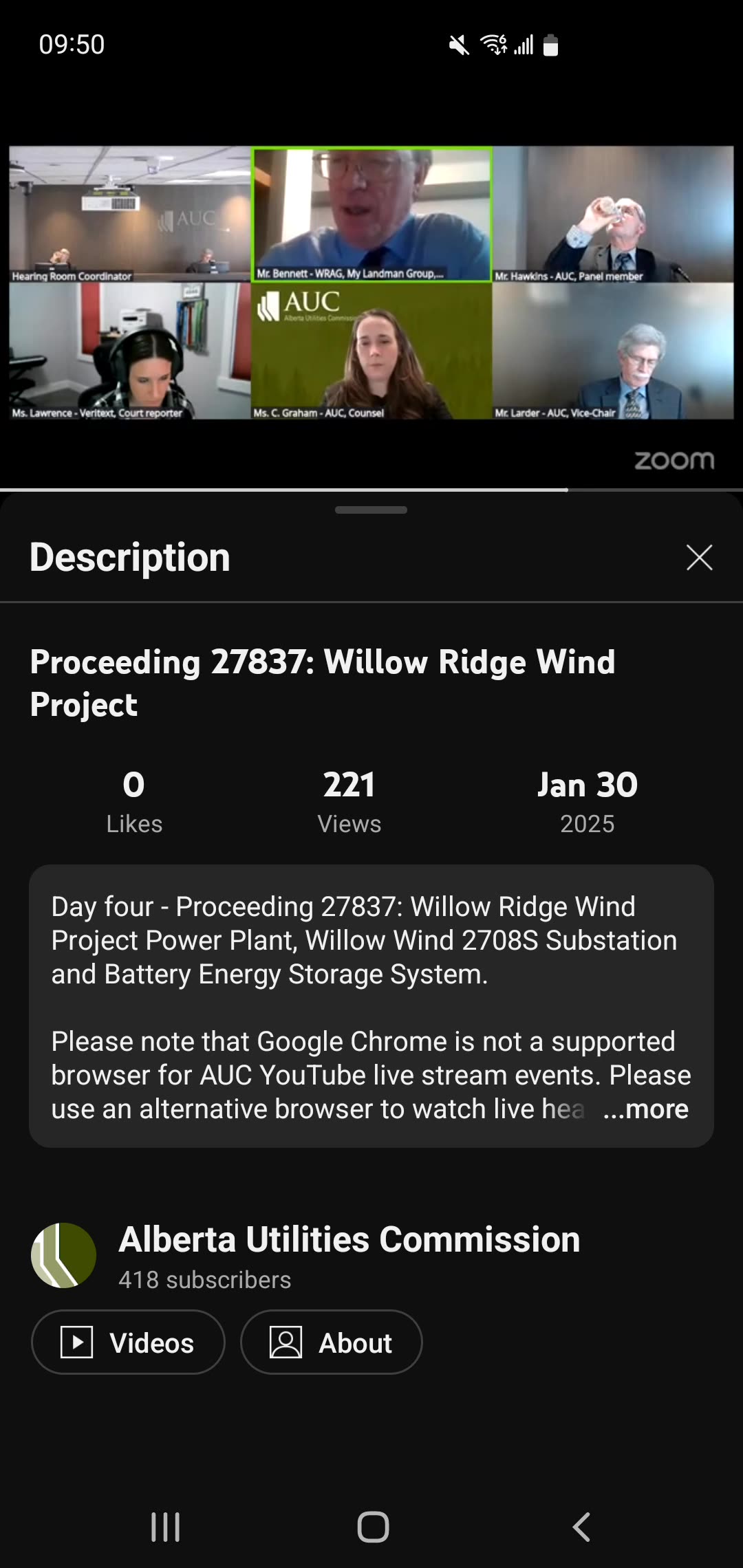 AUC Proceeding #27837 Willow Ridge Wind Project Day 3