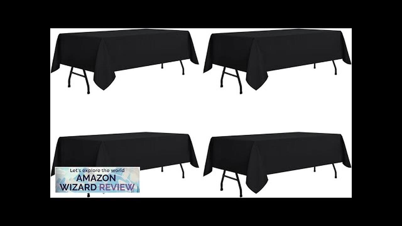 sancua 4 Pack Black Tablecloth 60 x 84 Inch Rectangle Table Cloth Review