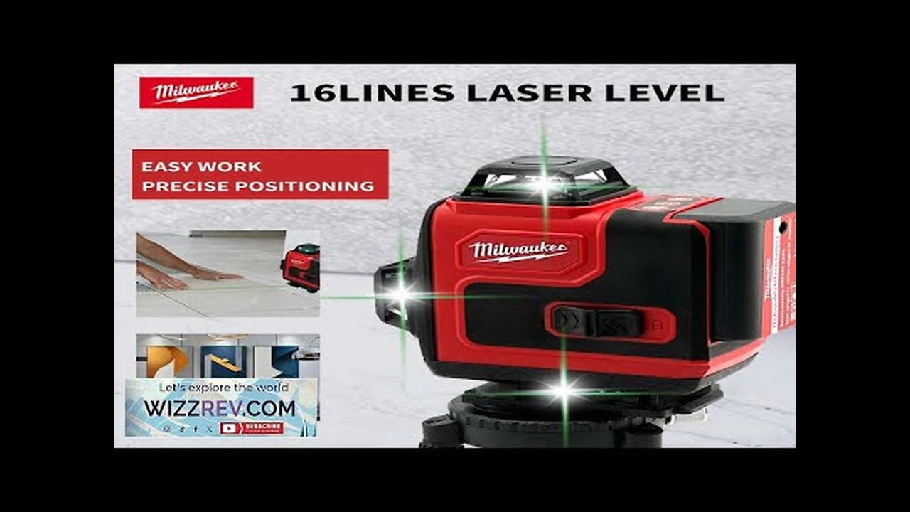 Milwaukee Laser Level 16 Lines Green Beam 4D 360° Auto Self-Leveling ...