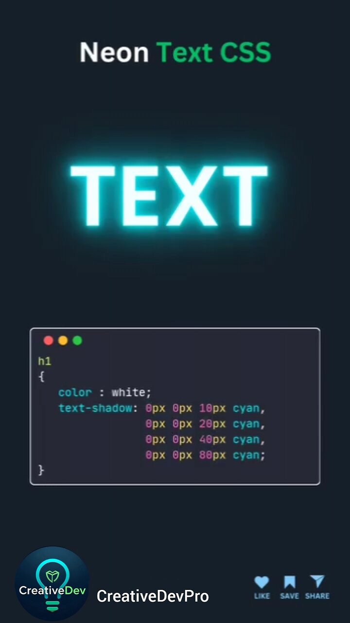 Neon Text Effect CSS