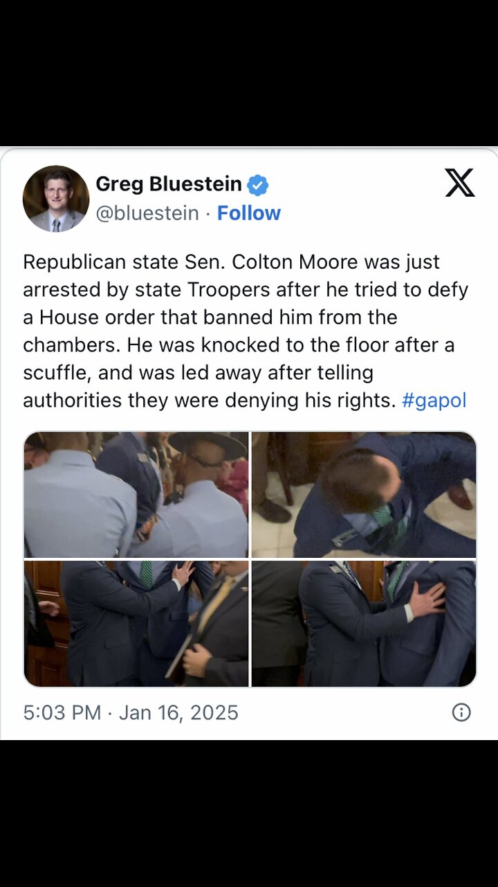 GEORGIA SENATOR ARRESTED🤵‍♂️🚨👮🏛️AT STATE CAPITOL BY STATE TROOPERS🏛️👮‍♂️💫