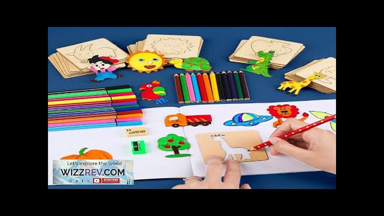 Montessori Kids Toys Drawing Toys Wooden DIY Painting Template Stencils ...