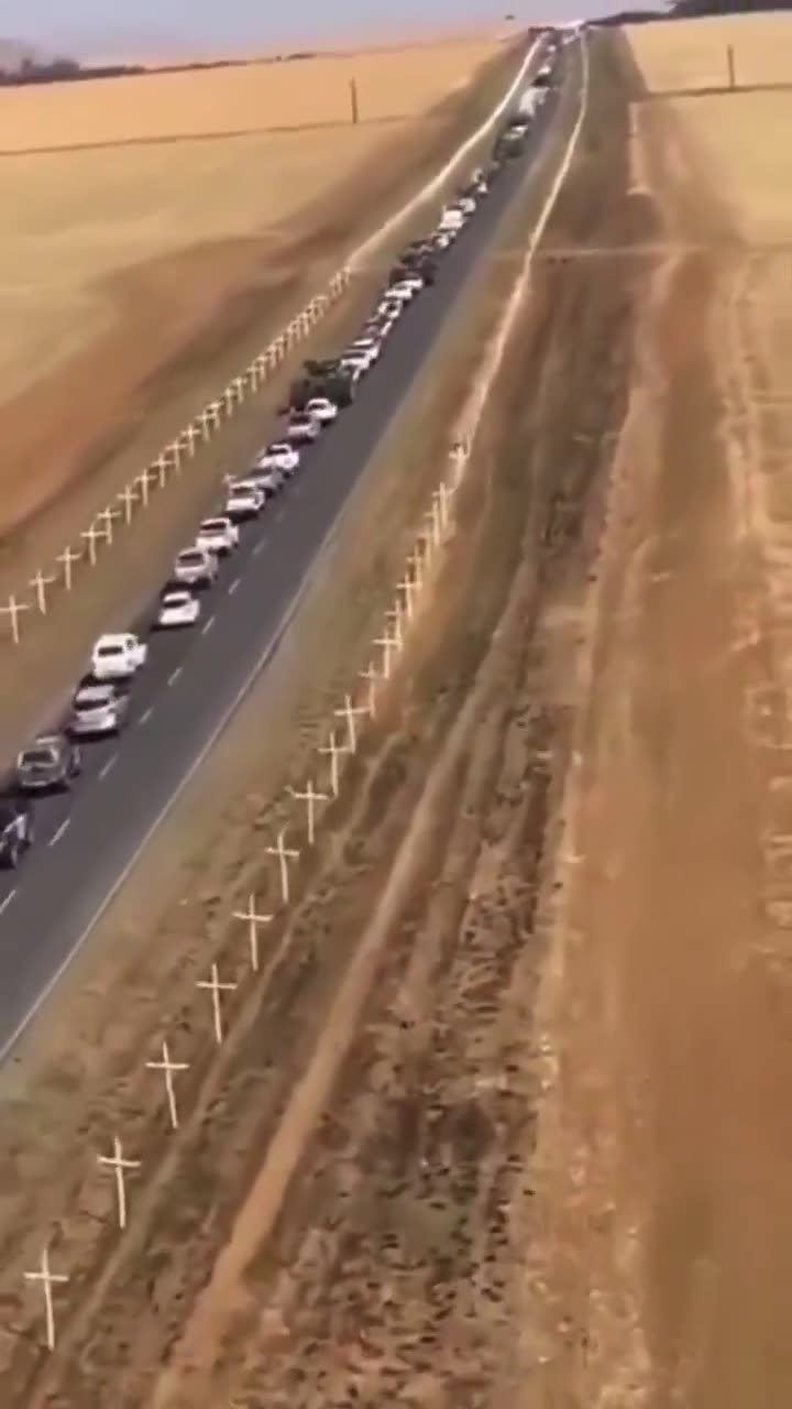 A white cross is placed for every farm murder of a white farmer / boer ...