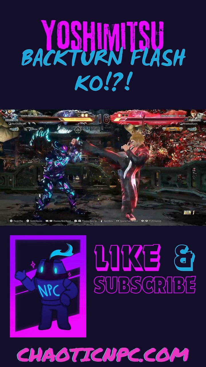 Yoshimitsu Backturn Flash KO!!