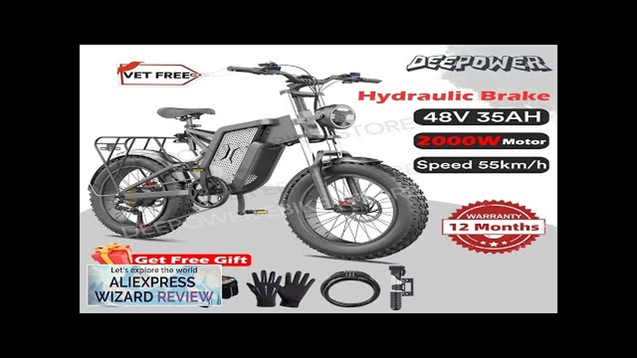 DEEPOWER X20 Electric Bike Mountain Moped Ebike 20 Inch Fat Tire 2000W Review