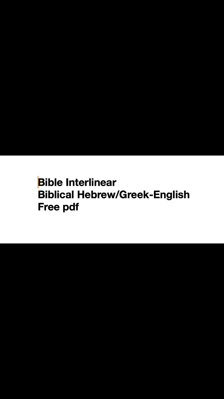 Bible Interlinear Biblical Hebrew/Greek-English Free pdf