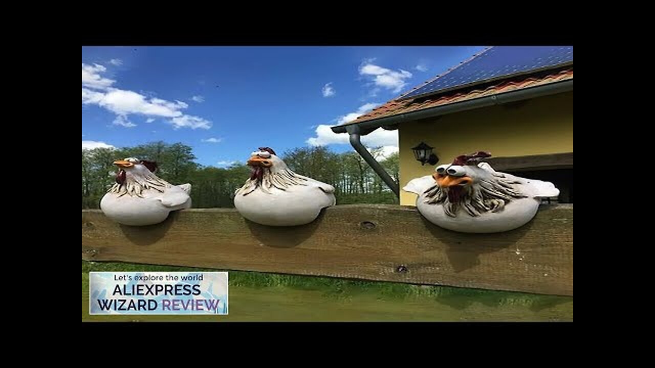 Funny Chicken Fence Decor Statues Resin Garden Farm Yard Chicken Hen ...