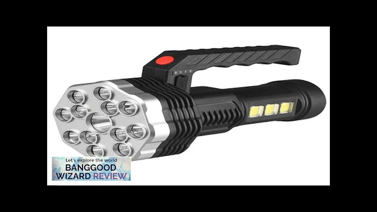 13LED Strong Light Flashlight with COB Side Light Multi-function USB ...